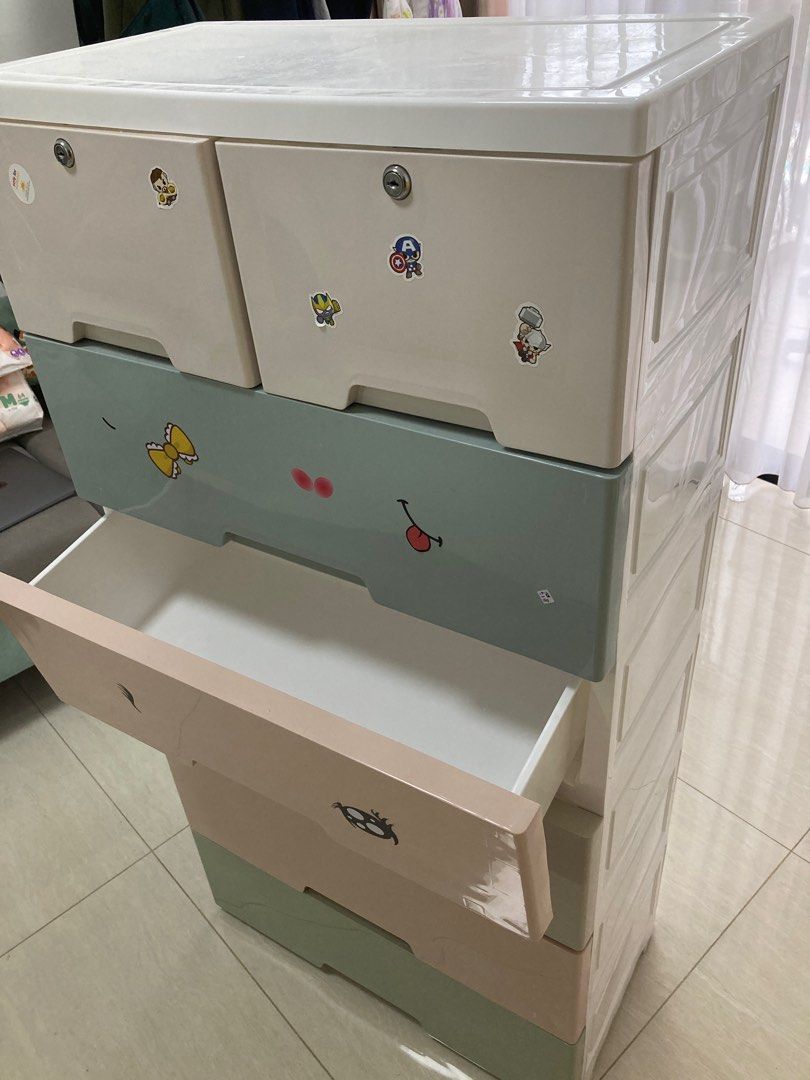 Colourful Storage Drawers (35 x 65 x 130cm, 6 drawers), Furniture ...
