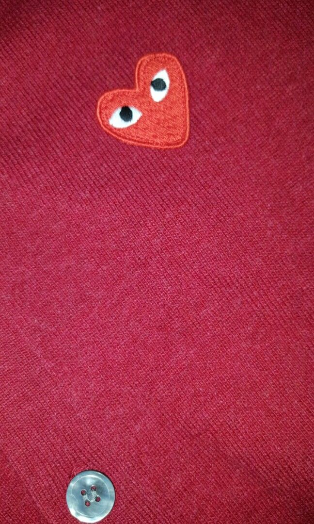 Comme des Garcons Play Patch Logo Cardigans, Luxury, Apparel on Carousell