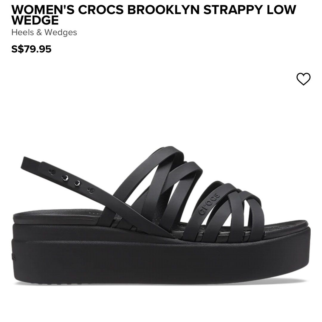 CROCS Brooklyn Strappy Low Wedge (W8), Women's Fashion, Footwear ...
