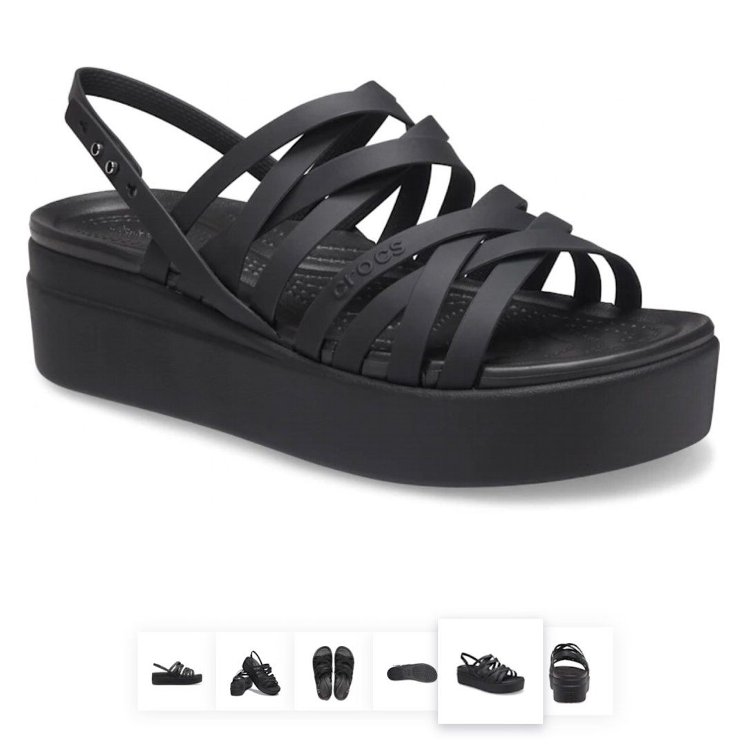 CROCS Brooklyn Strappy Low Wedge (W8), Women's Fashion, Footwear ...