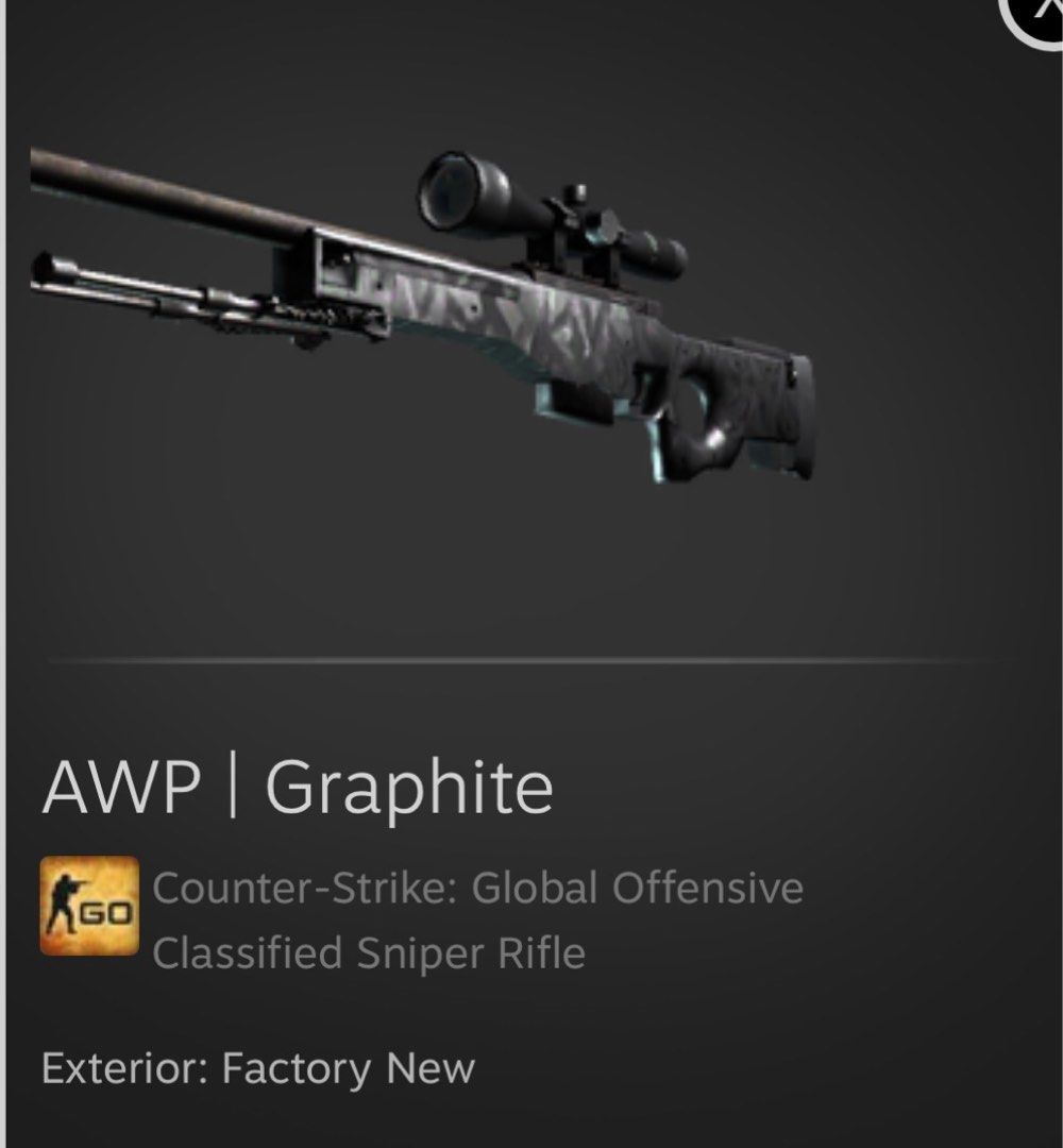 CS:GO AWP Graphite FN, Video Gaming, Gaming Accessories, In-Game ...