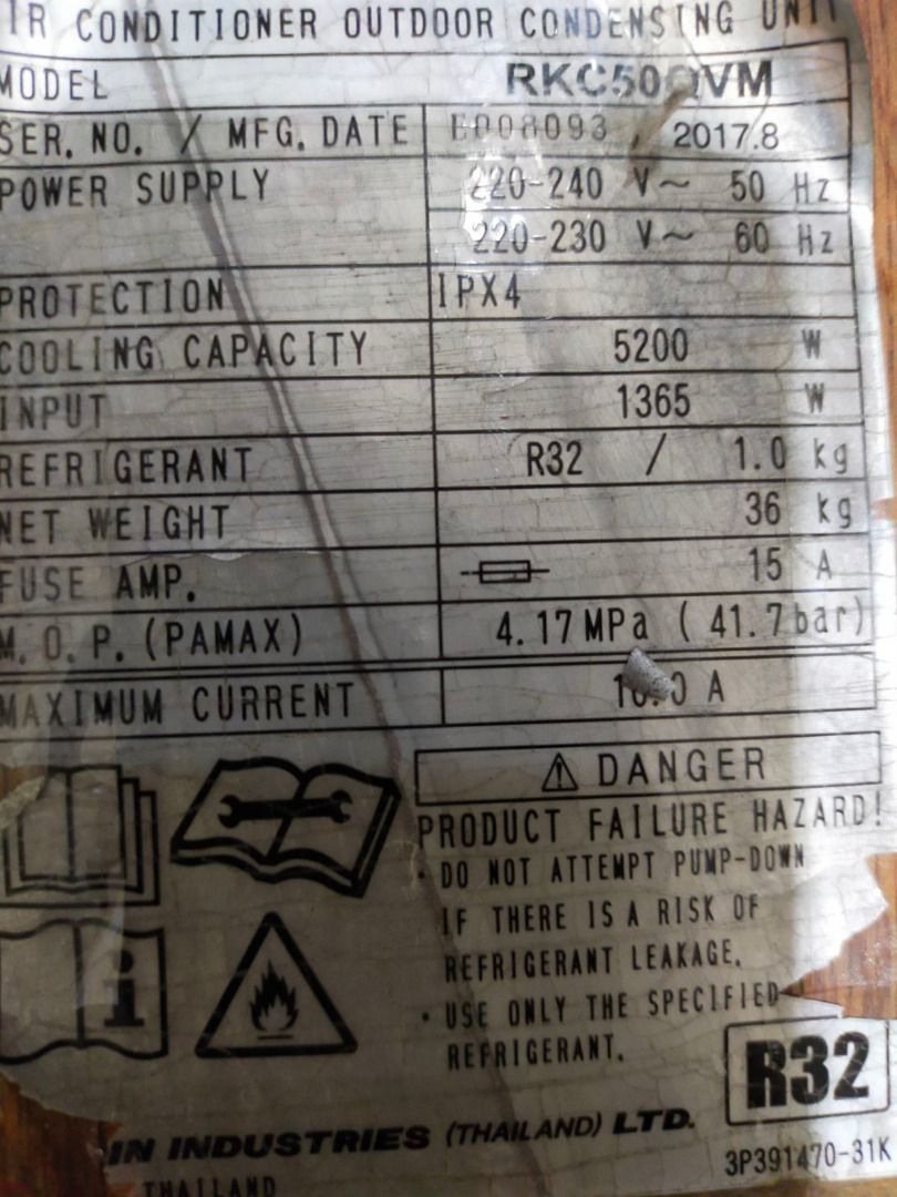 DAIKIN 2HP INVERTER SPLIT TYPE AC, TV & Home Appliances, Air ...