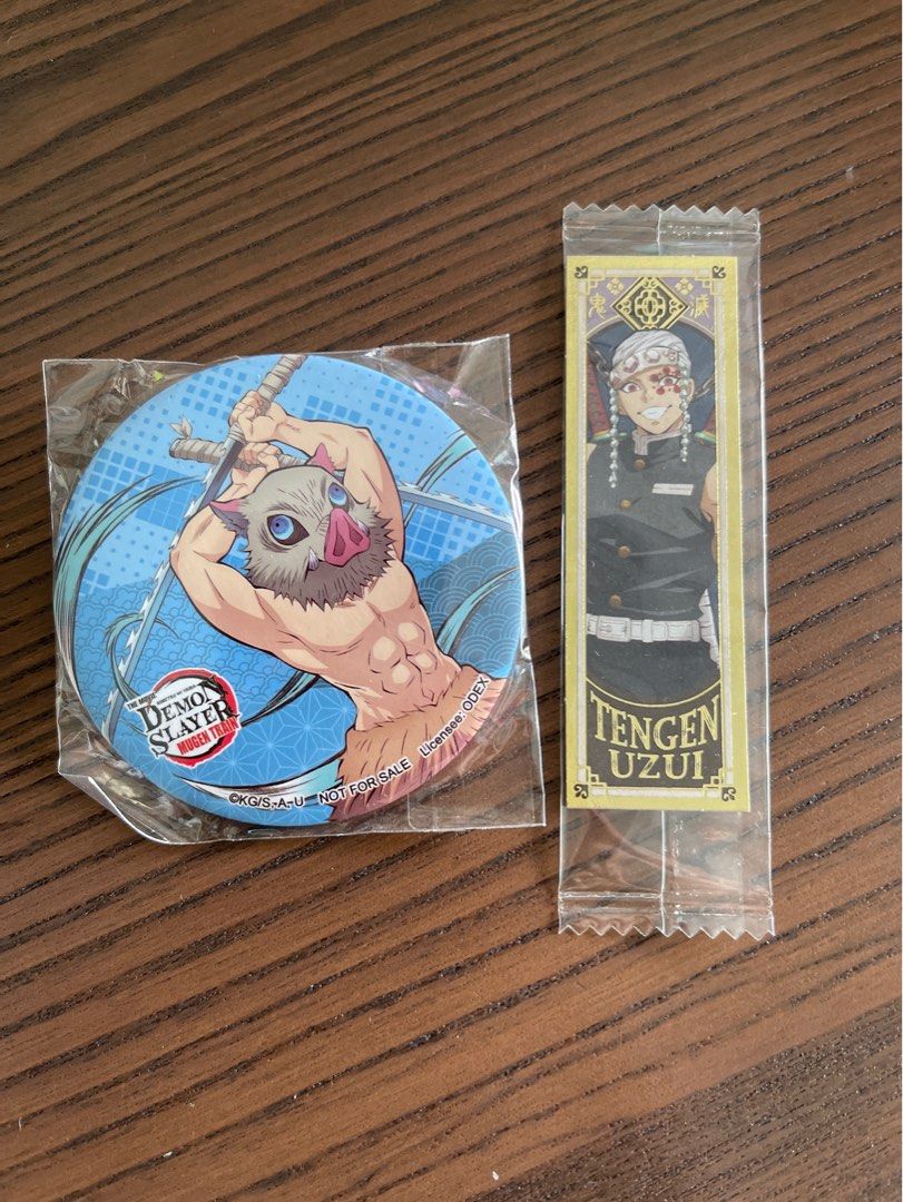 Demon Slayer Inosuke and Uzai official badge & bookmark, Hobbies & Toys ...
