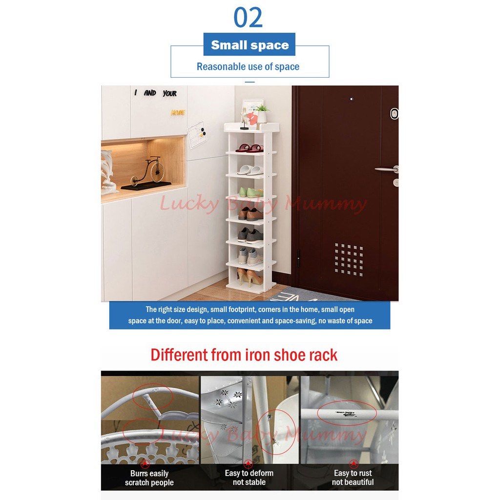 Doorway Single Shoe Rack Wooden Shoe Shelf/ 6/7/8 Tier Shoe Rack ...