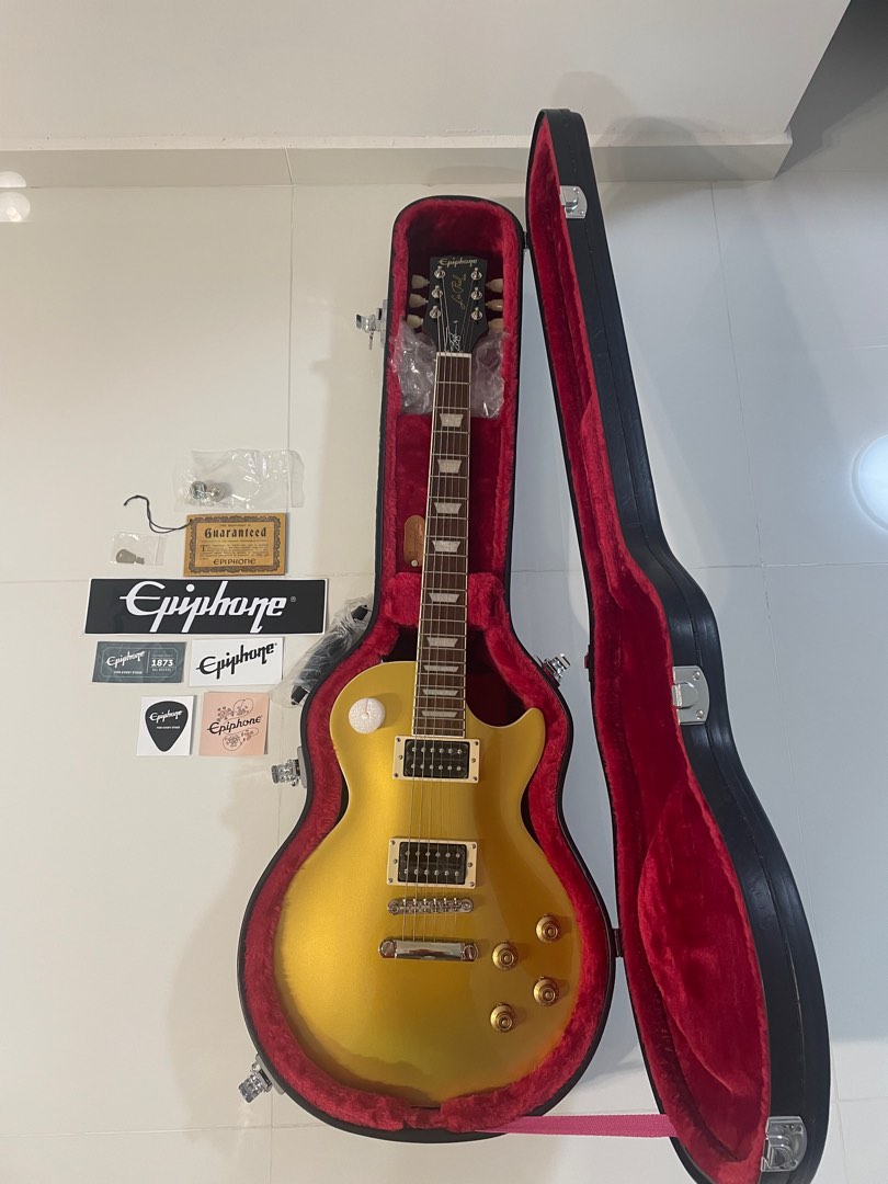 Epiphone Slash "Victoria" Les Paul Standard Goldtop, Hobbies & Toys, Music & Media, Musical ...