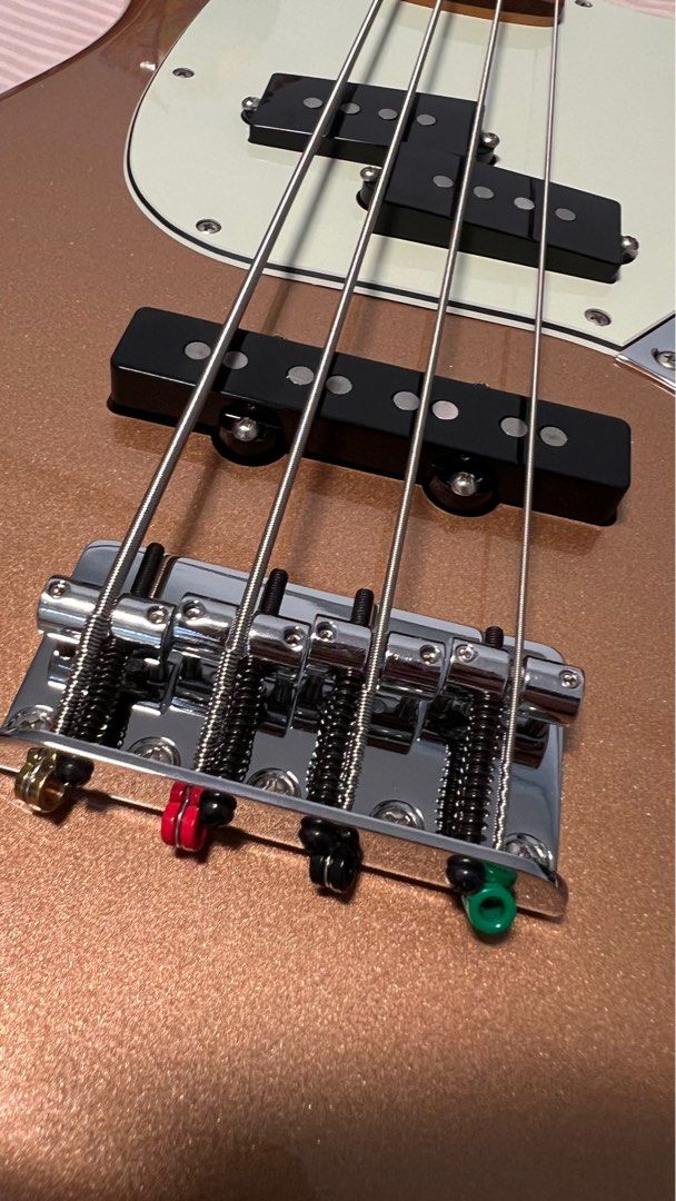 Fender Player Mustang PJ Bass Guitar, Pau Ferro FB, Firemist Gold MIM ...