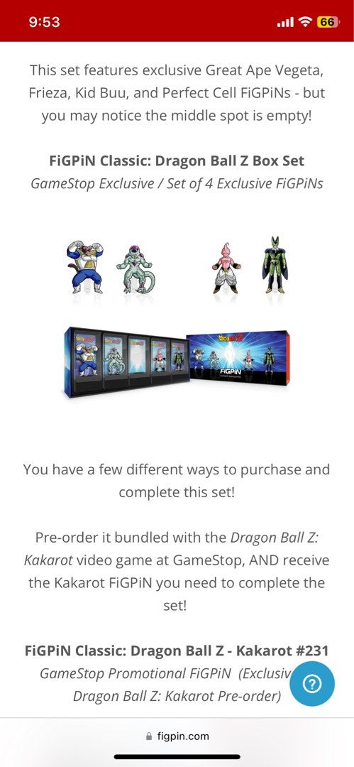 GameStop exclusive Dragon Ball Z FIGPIN Box Set, Hobbies & Toys, Toys ...