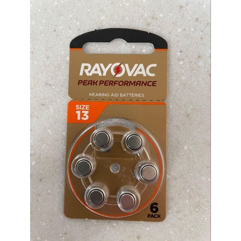 Hearing Aid Batteries 60pcs 10 Cards Zinc Air 1.45V Rayovac Peak A13 13A 13 P13 PR48, Beauty ...