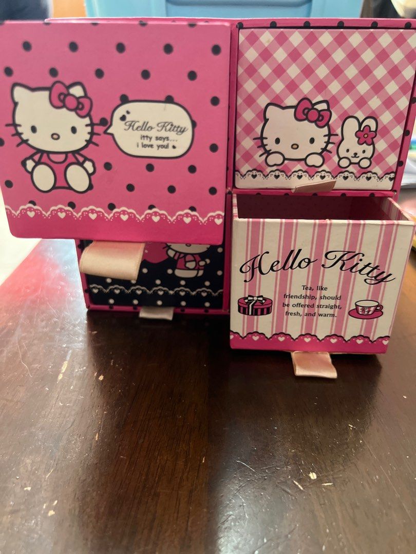 Hello Kitty mini drawers and wooden stamps, Hobbies & Toys, Stationery ...