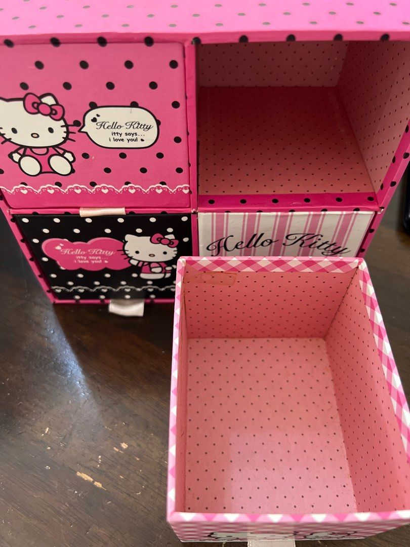 Hello Kitty mini drawers and wooden stamps, Hobbies & Toys, Stationery ...