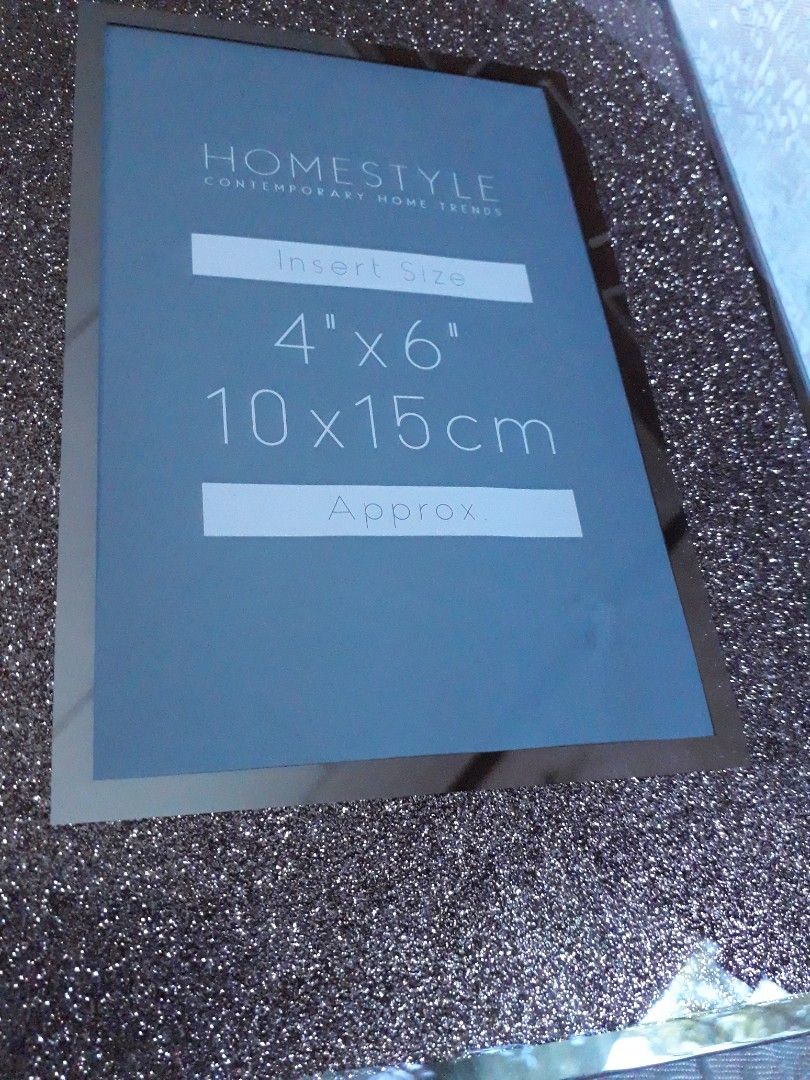 Homestyle Glass Photo Frame with Glitter Light Copper-Colored Border ...