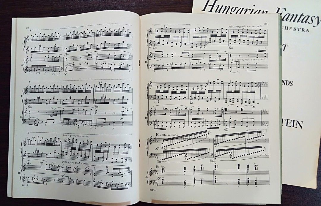 1950 HUNGARIAN FANTASY by FRANZ LISZT Version for Two Pianos, Four ...