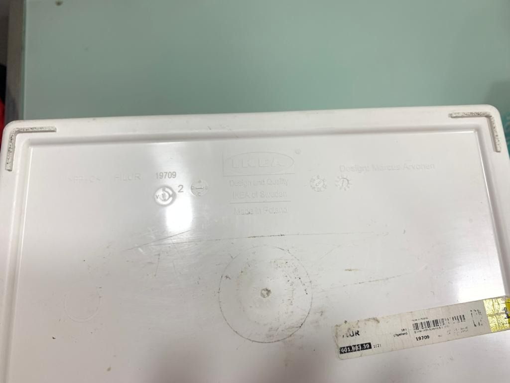 IKEA FILUR Bin with lid white 28L, Furniture & Home Living, Cleaning ...