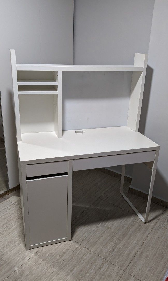 Ikea micke study table with add-on unit, Furniture & Home Living, Furniture, Tables & Sets on ...