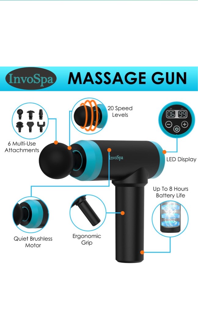Invospa Massage Gun (Used), Health & Nutrition, Massage Devices on ...