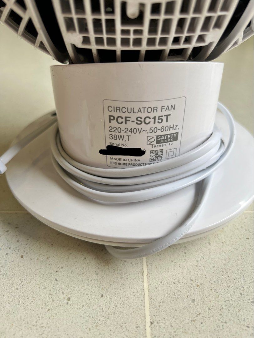IRIS OHYAMA PCF-SC15T CIRCULATOR FAN,15.2cm VORTEX BLADE WITH REMOTE, WHITE, Furniture & Home ...