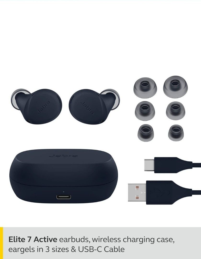 Jabra Elite Active 7 Earbuds (Navy Blue), Audio, Earphones on Carousell