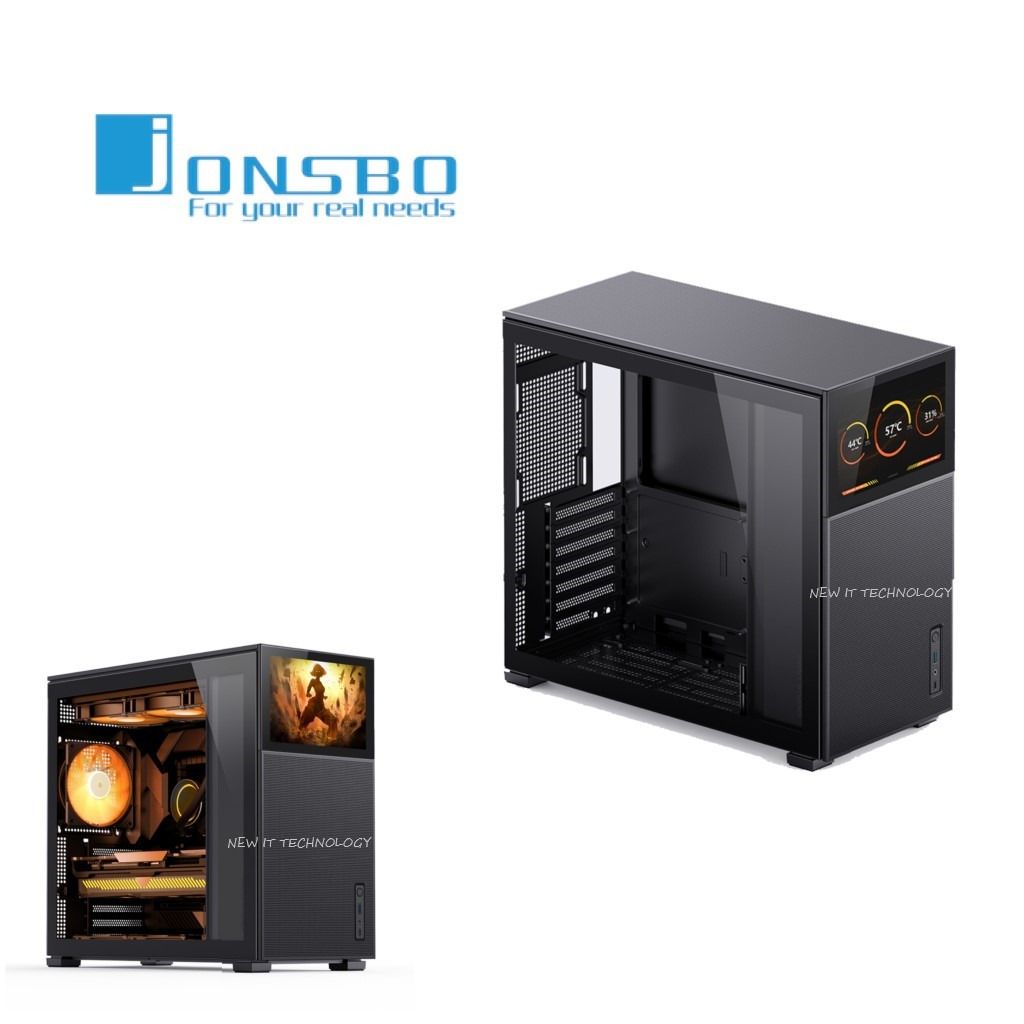 Jonsbo D400 & BO400 & D41 Mesh With Display Screen ATX Desktop PC Casing - Black & White ...