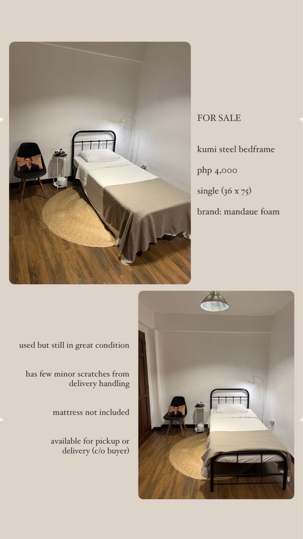 Kumi Metal Bedframe Single (36x75) from Mandaue Foam, Furniture & Home ...