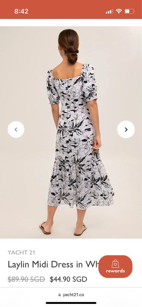 Laylin Midi Dress in White, Women's Fashion, Dresses & Sets, Dresses on ...