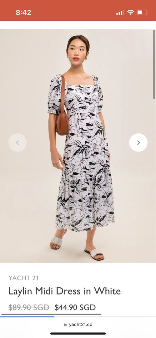 Laylin Midi Dress in White, Women's Fashion, Dresses & Sets, Dresses on ...