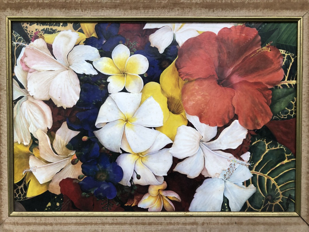 Lukisan Antik Bunga Warna Warni Beserta Frame Antique Vintage Jadul ...