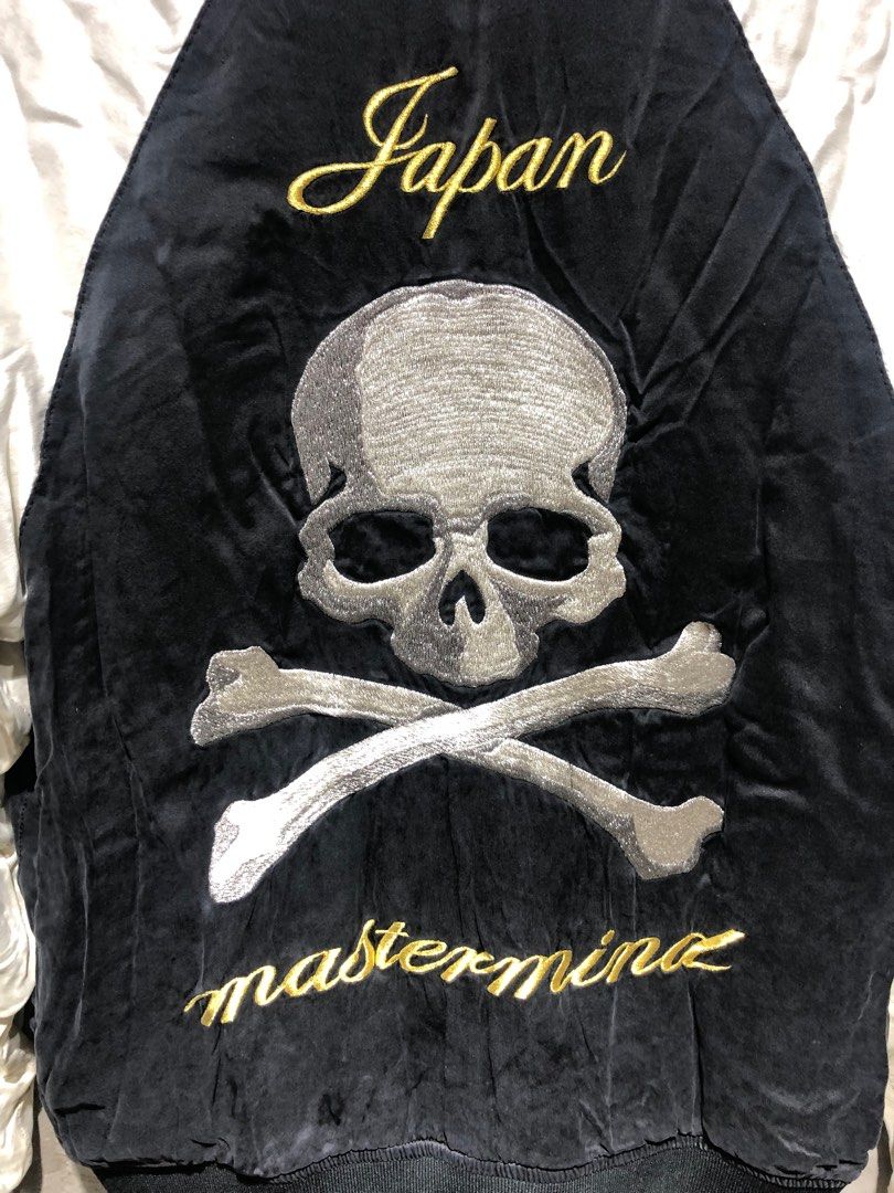 Mastermind japan velour skull varsity jacket, Men's Fashion, Coats ...