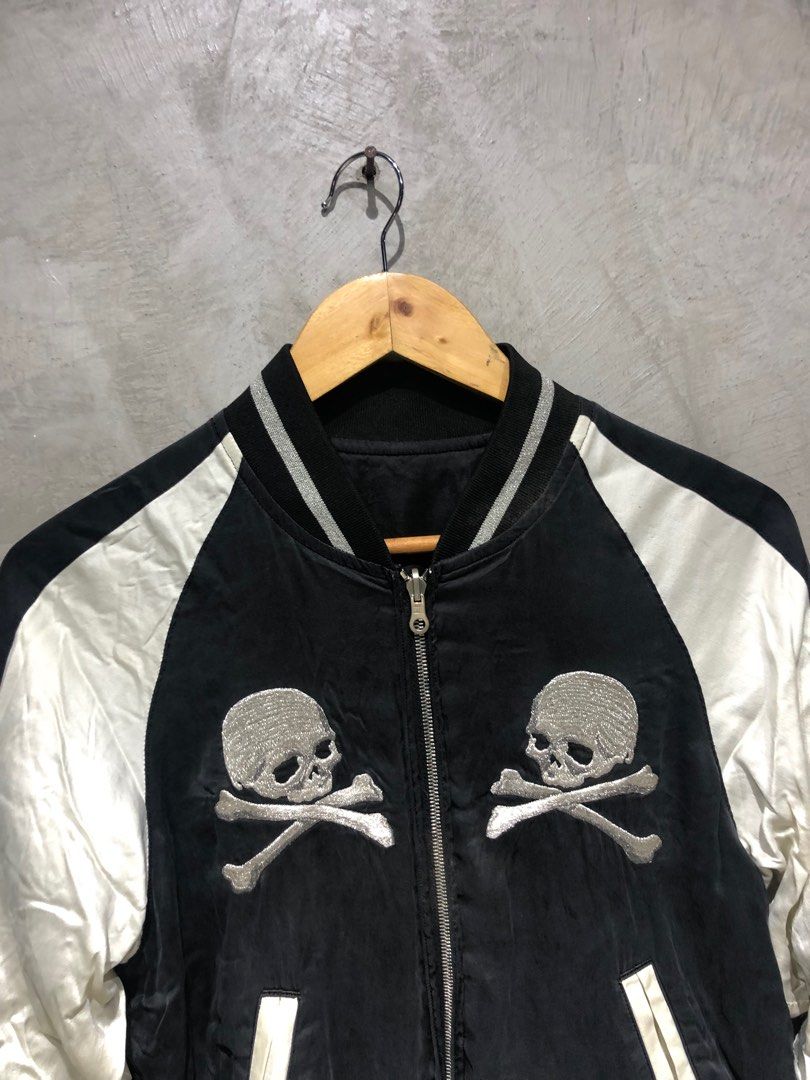 Mastermind japan velour skull varsity jacket, Men's Fashion, Coats ...