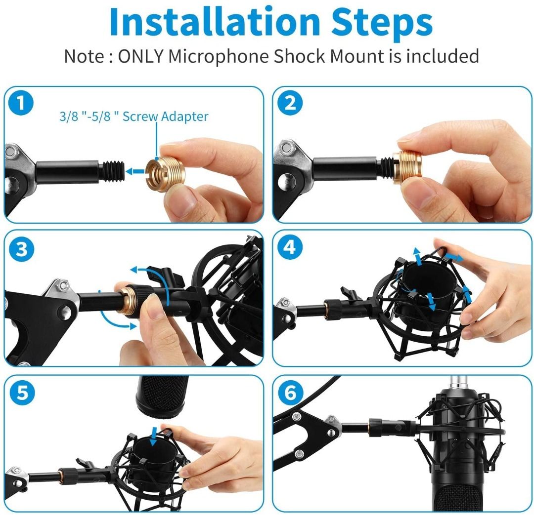 實體店鋪 (3cm / 4.5cm / 5cm )Microphone Shock Mount Holder Clip Mic Anti ...