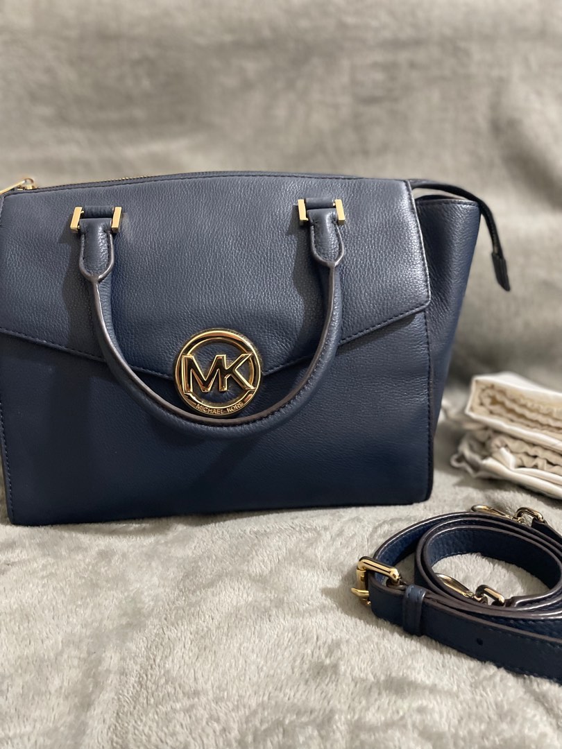 MK Navy Blue Fulton Bag, Luxury, Bags & Wallets on Carousell