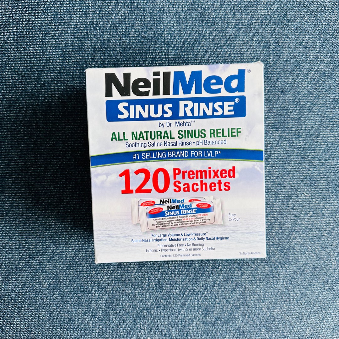 NeilMed Sinus rinse 120 premixed sachets, Health & Nutrition, Medical ...