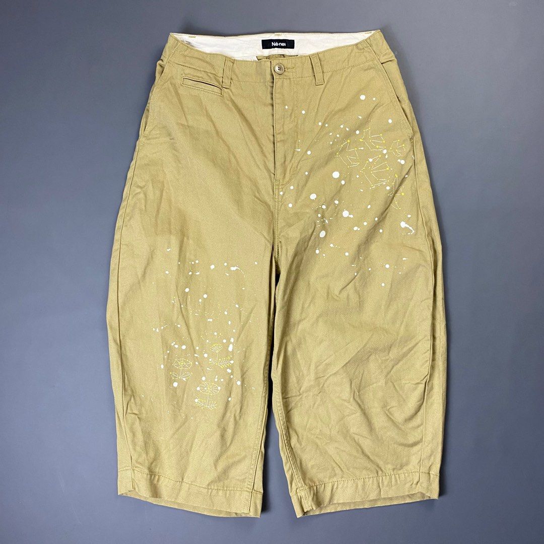 Ne-net - Paint Splatter Wide Chino Pant, Men's Fashion, Bottoms, Chinos ...
