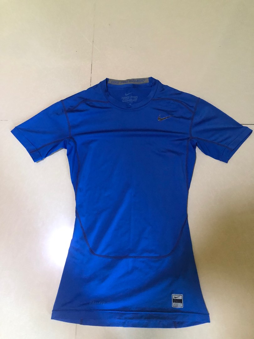 Nike Pro Combat Blue Shirt, Men's Fashion, Activewear on Carousell