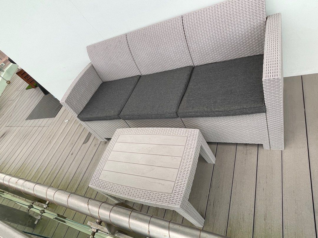 Nina outdoor 3 seater sofa and side table, Furniture & Home Living ...