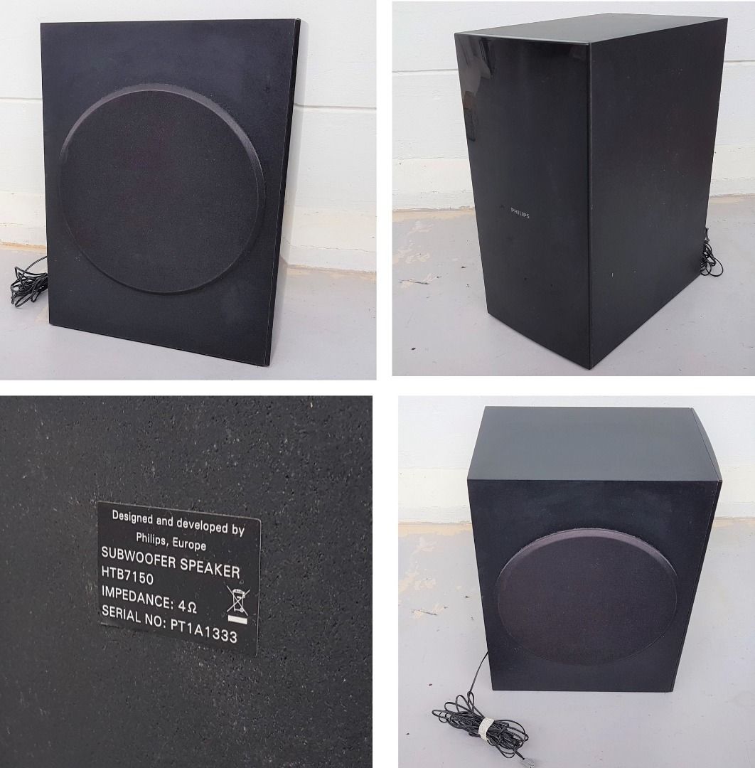 Philips Subwoofer, Model HTB7150 Passive Subwoofer, 120 Watts, Bass ...