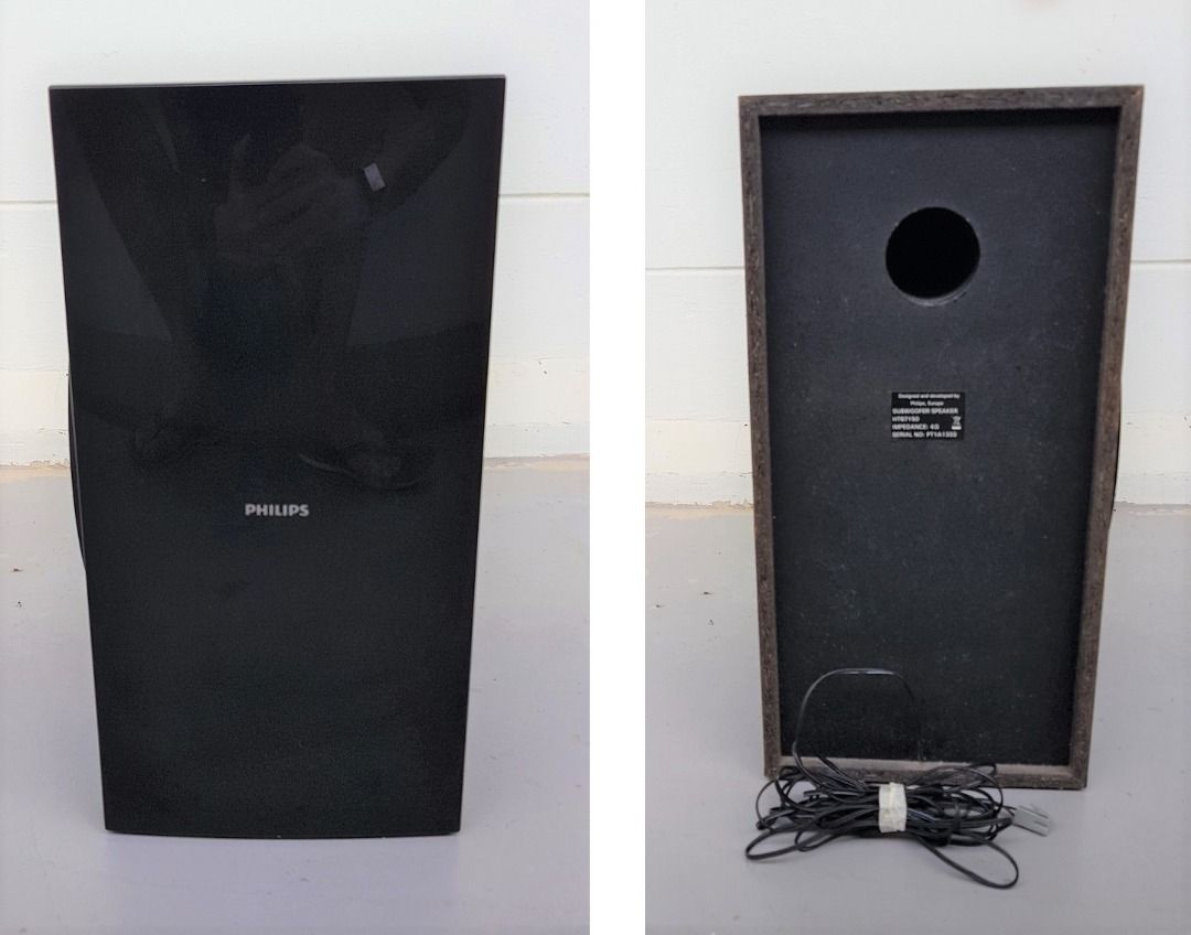Philips Subwoofer, Model HTB7150 Passive Subwoofer, 120 Watts, Bass ...