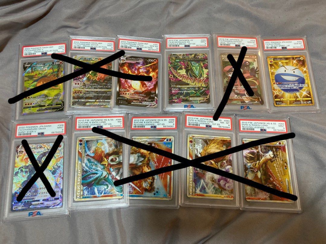 PSA 10 and 9 pokemon cards charizard rayquaza trainer, Hobbies & Toys ...