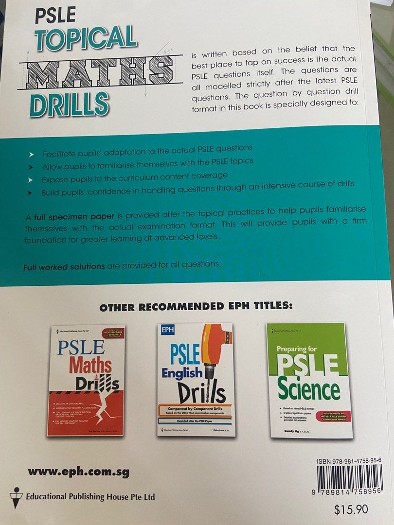 Psle math book (PSLE Topical Maths drills), Hobbies & Toys, Books ...