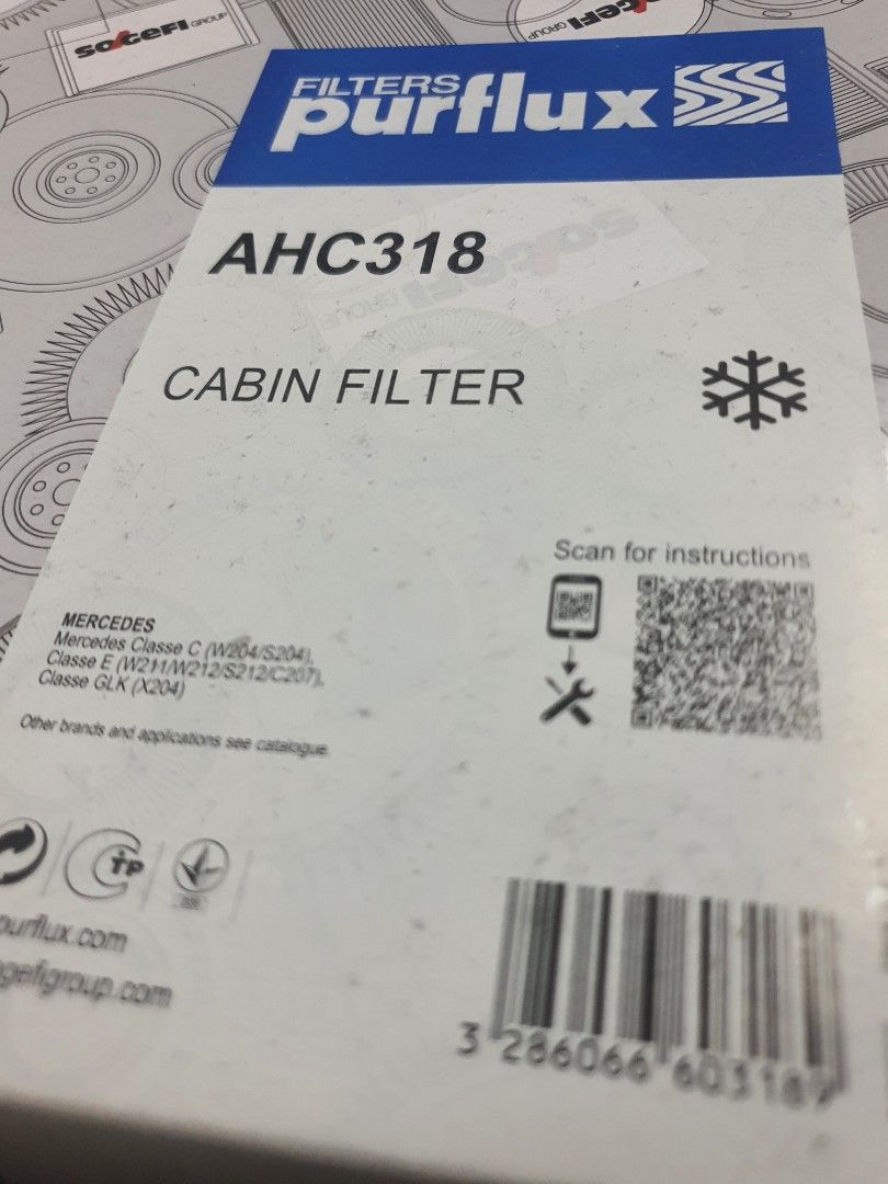 Purflux Mercedes Cabin Filter, Car Accessories, Accessories on Carousell