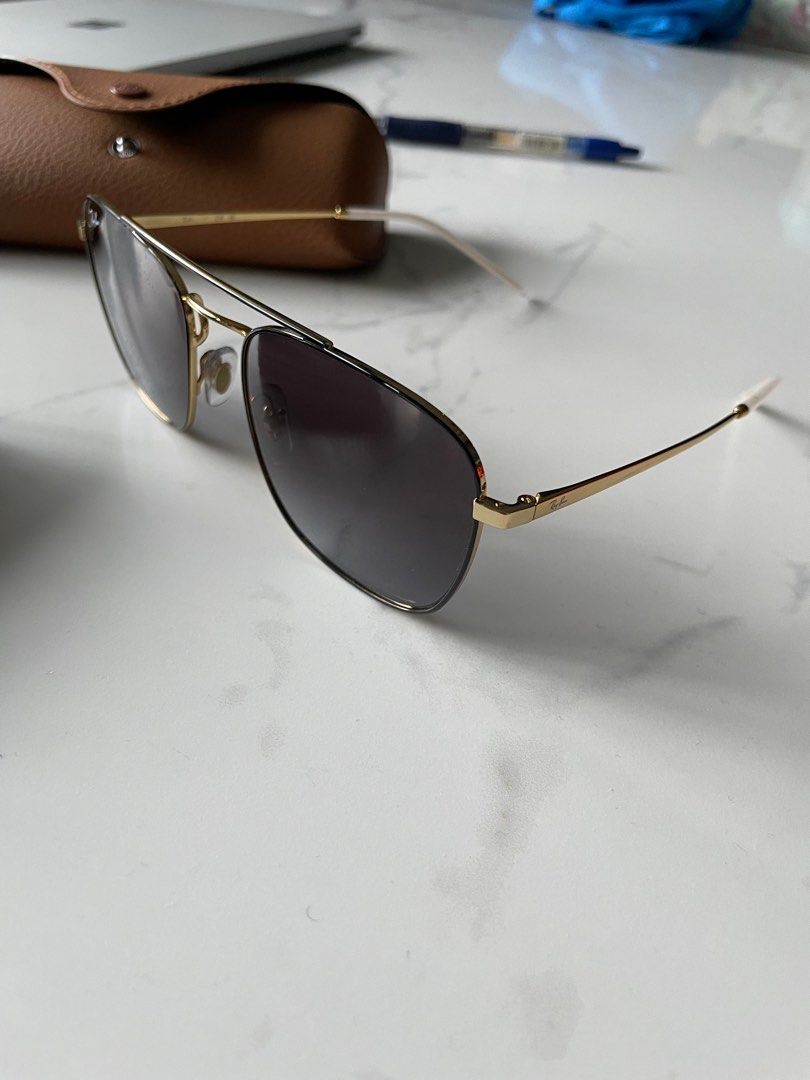 Authentic Rayban Sunglasses RB3588 dark brown classic lense + gold ...