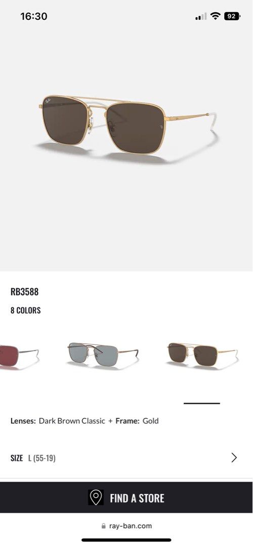 Authentic Rayban Sunglasses RB3588 dark brown classic lense + gold ...