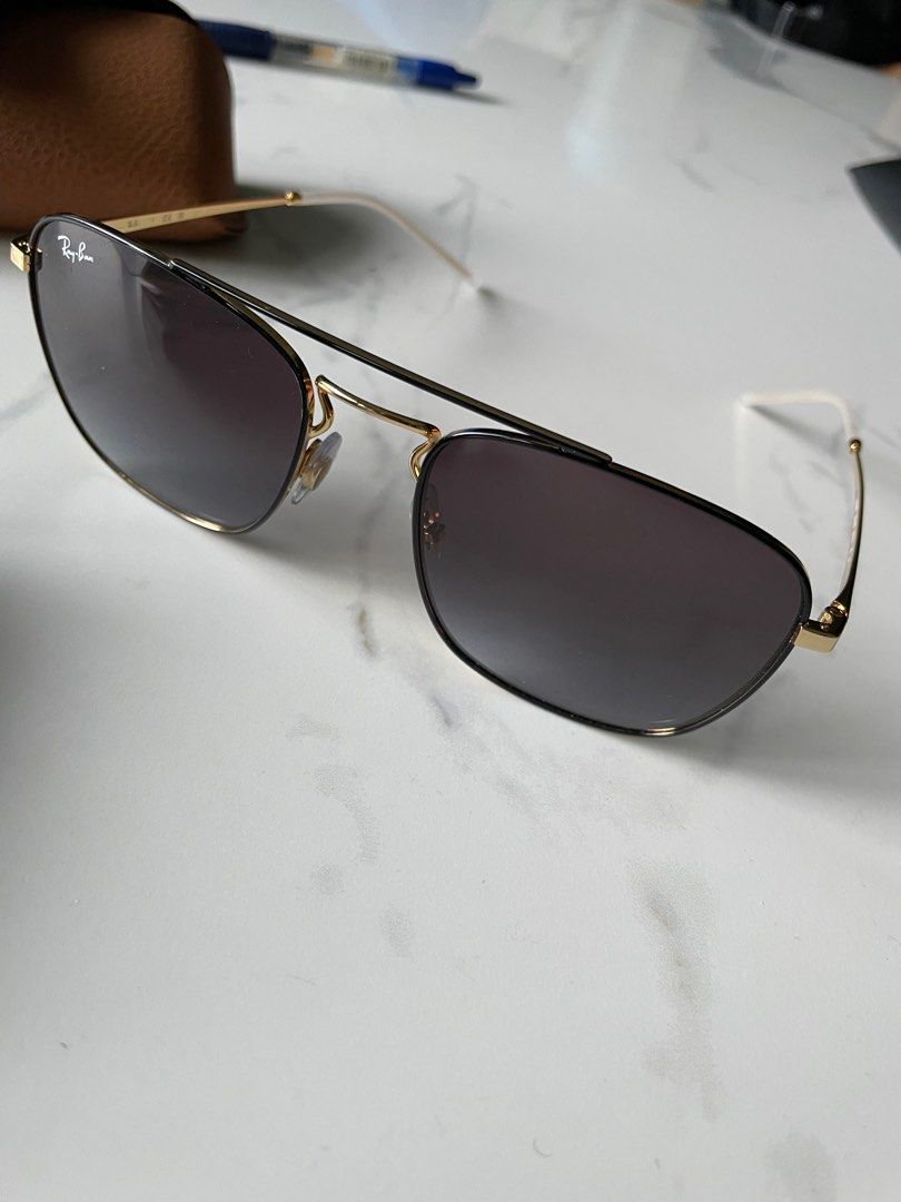 Authentic Rayban Sunglasses RB3588 dark brown classic lense + gold ...
