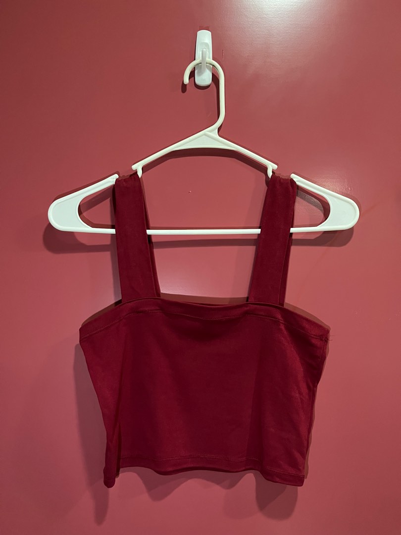 Red Crop Top Womens Fashion Tops Sleeveless On Carousell