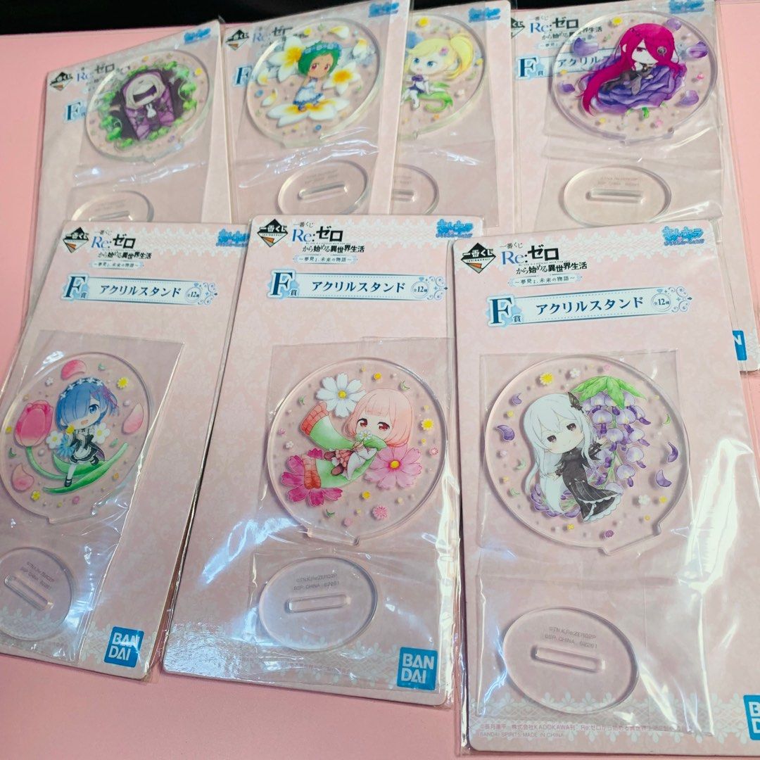 Re:zero acrylic stand merch set, Hobbies & Toys, Toys & Games on Carousell