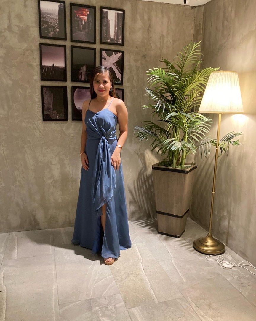 Dusty Blue gown, Women's Fashion, Dresses & Sets, Evening dresses ...