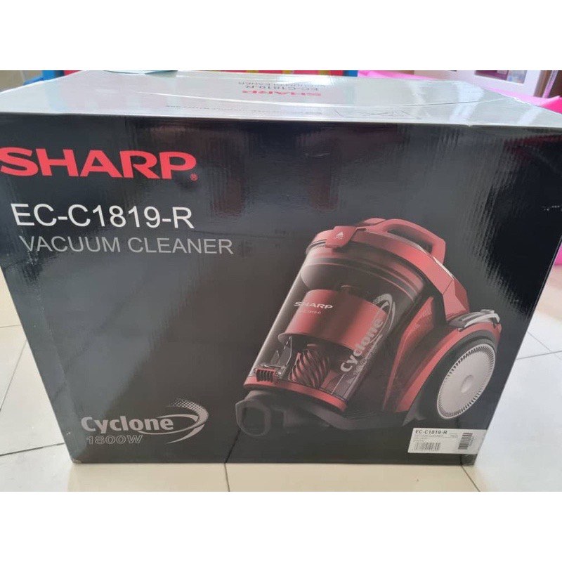 Sharp 1800W Bagless Vacuum Cleaner SHP-ECC1819R, TV & Home Appliances ...