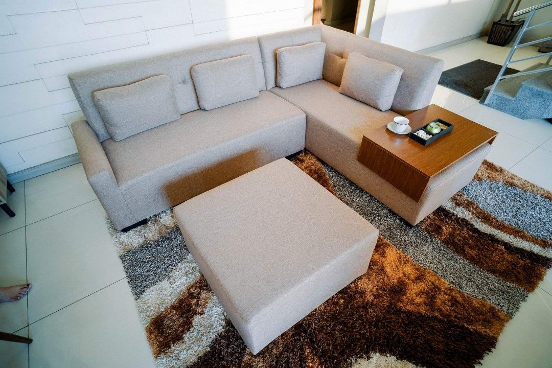 SIENNA SOFA SET WITH STOOL, Furniture & Home Living, Furniture, Sofas on Carousell