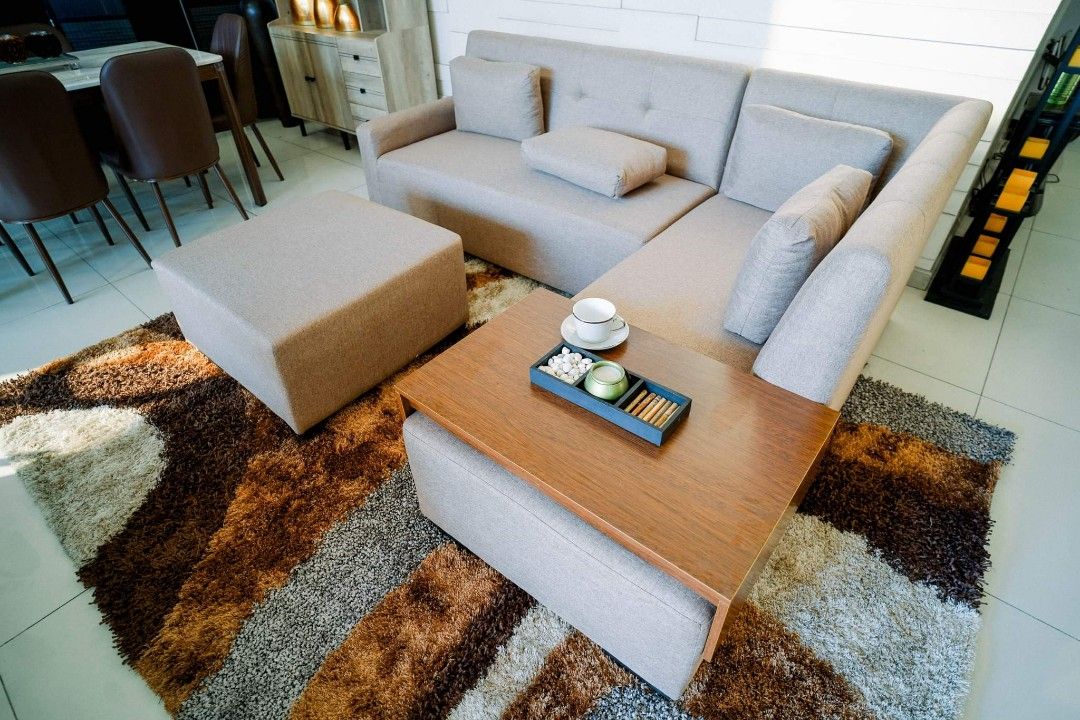 SIENNA SOFA SET WITH STOOL, Furniture & Home Living, Furniture, Sofas on Carousell