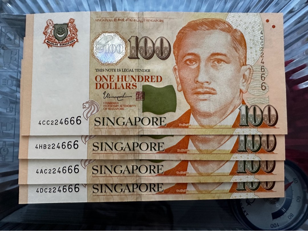 Singapore 100 dollars identical number, Hobbies & Toys, Memorabilia ...