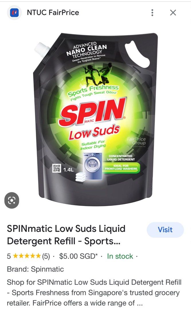SPIN sports detergent, Furniture & Home Living, Cleaning & Homecare ...
